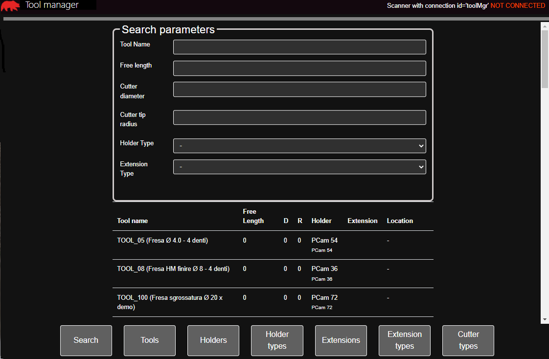 Tool management system for CNC machines